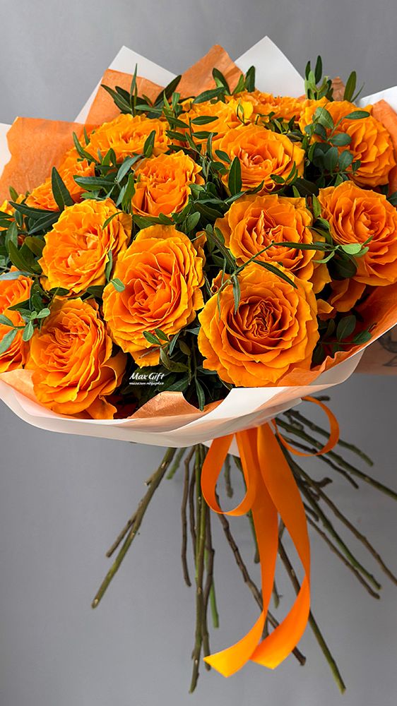 Монобукет из 17 оранжевых роз