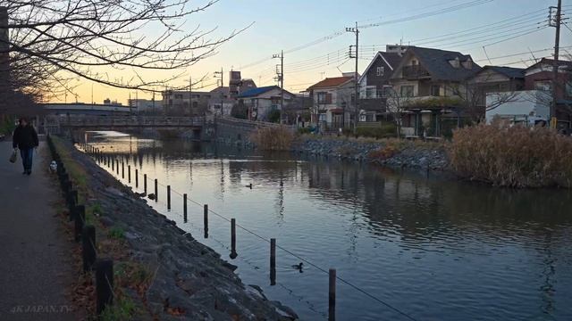 Токийская прогулка от заката до ночи в городе Эдогава, Япония