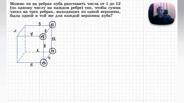 30 Олимпиадная задача - куб и числа | Олег Митрофанов