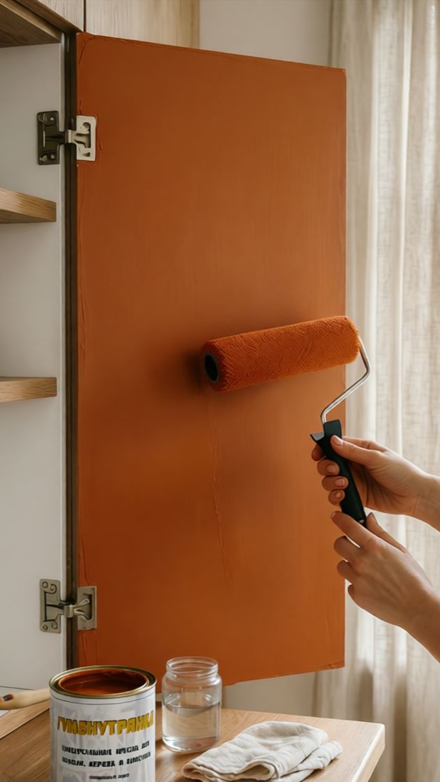 Оранжевая краска «Гумвнутрянка» — идеальное решение для быстрой реставрации кухни!