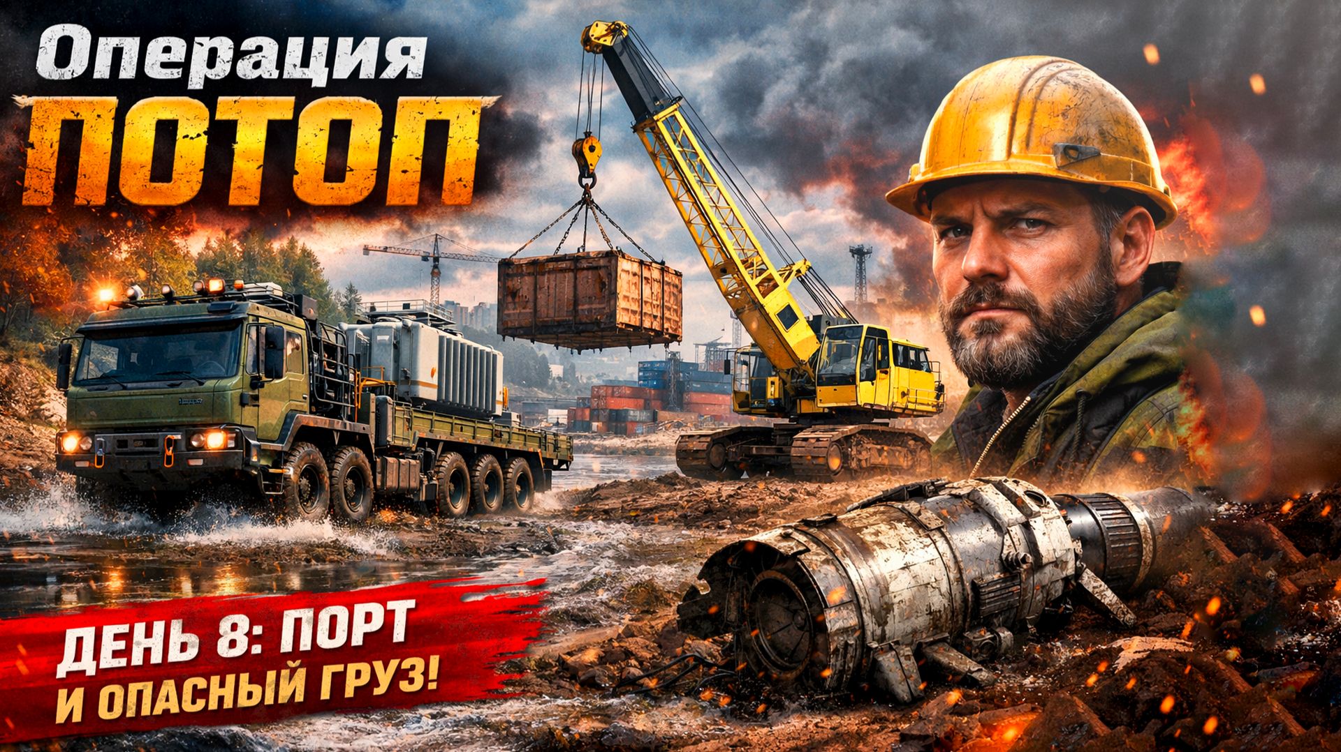 Трансформаторы, порт и опасный груз | Операция «Потоп» — День 8 🔴 RoadCraft