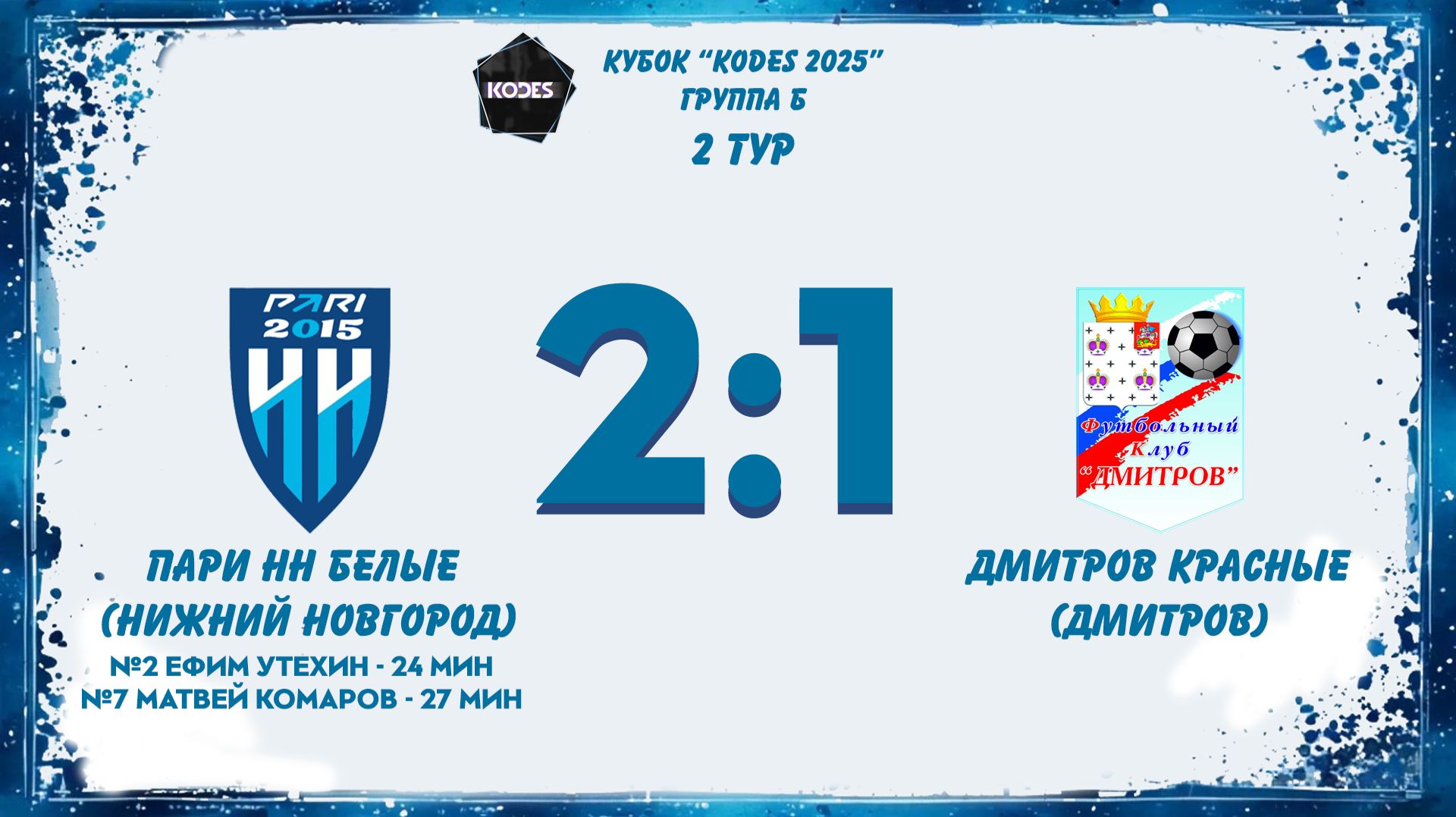 Пари НН Белые (Нижний Новгород) - ФК Дмитров Красные (Дмитров)