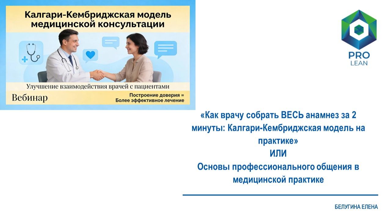 Как врачу собрать ВЕСЬ анамнез за 2 минуты Калгари-Кембриджская модель на практике