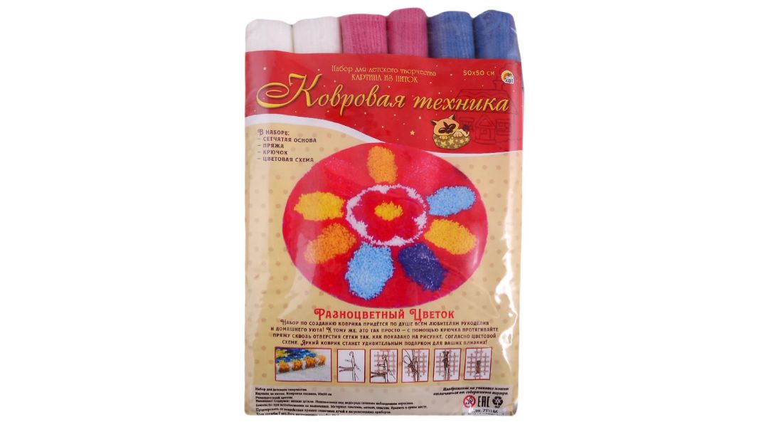 Финиш ковровой вышивки от Рыжий кот "Разноцветный цветок" 11