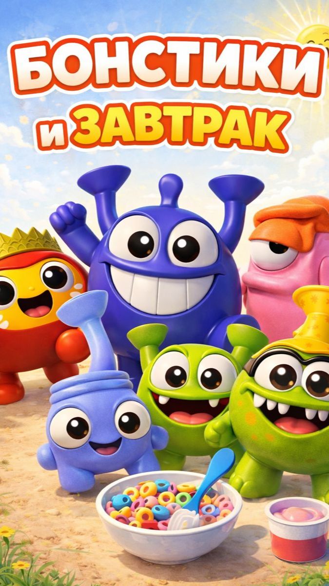 🌞БОНСТИКИ и Завтрак - Мультик с веселой песенкой!