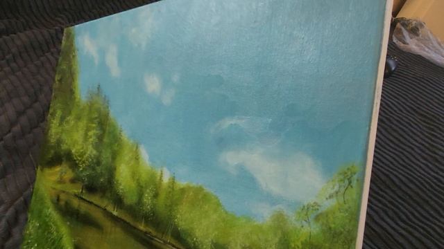 прошел месяц после покрытия акриловым лаком картины...