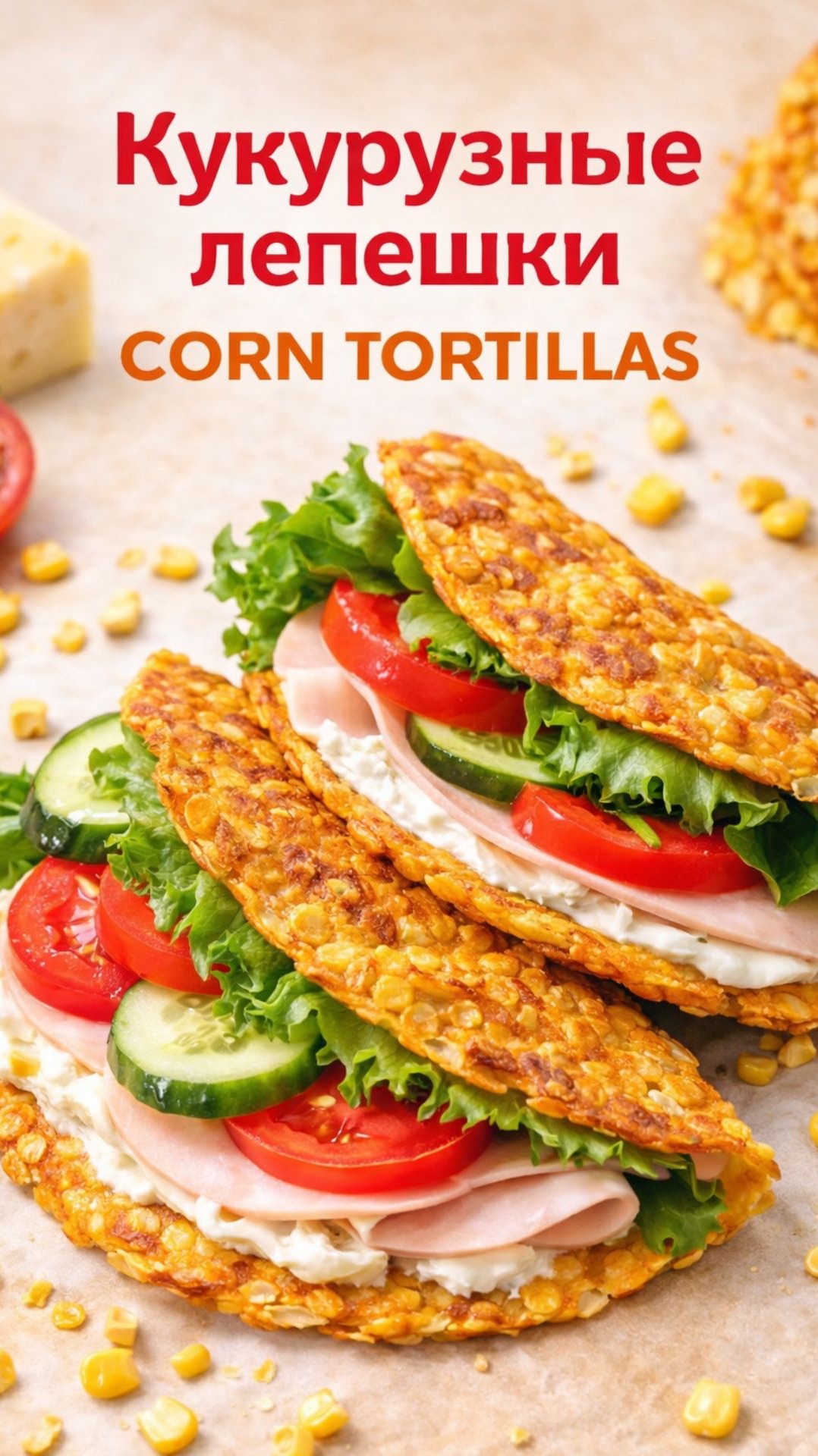 Кукурузные лепешки с сыром и начинкой | Хрустящий и очень вкусный рецепт в духовке