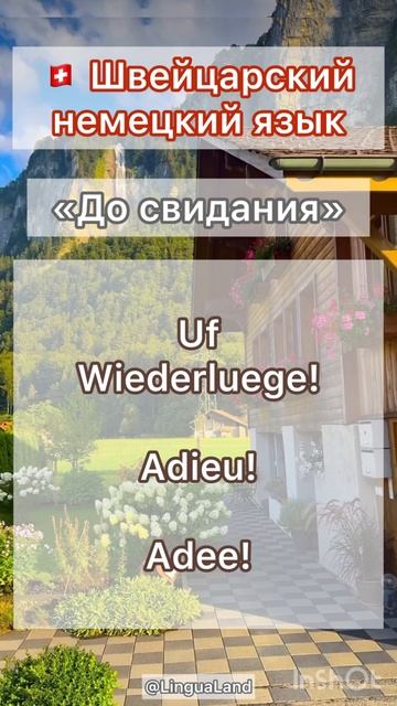 🇨🇭«До свидания» на швейцарском немецком языке (швейцарский диалект)🇨🇭