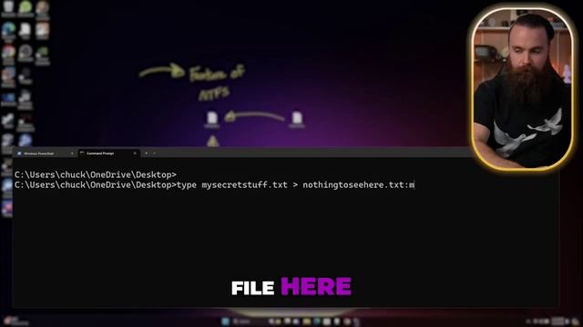 Как спрятать файл внутри другого файла (ENG)