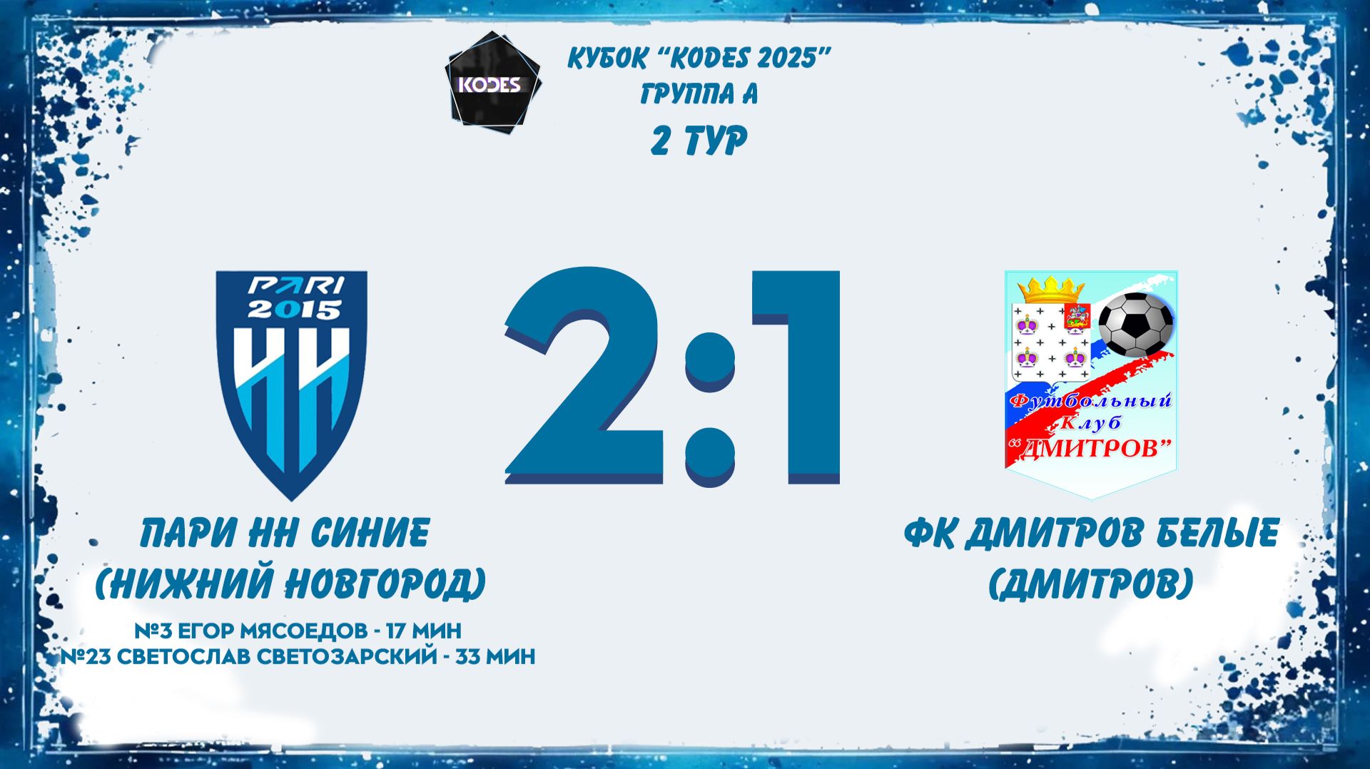 Пари НН Синие (Нижний Новгород)  - ФК Дмитров Белые (Дмитров)