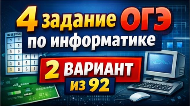 Разбор 4 задания ОГЭ по информатике. 2 вариант из 92
