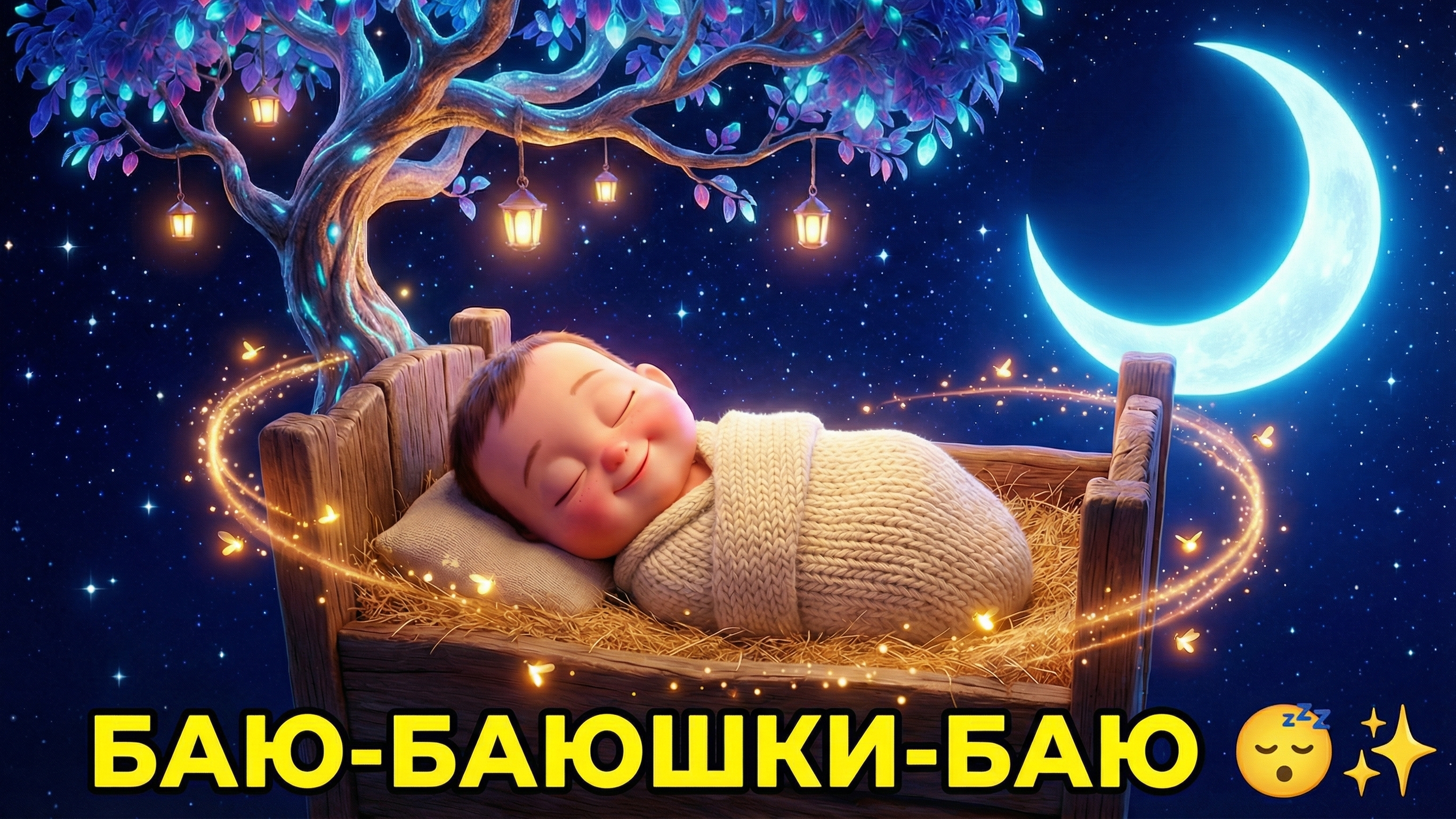 ЛУЧШАЯ КОЛЫБЕЛЬНАЯ СО СВЕРЧКАМИ 🦗 Баю-баюшки-баю ✨ Малыш уснет за 5 минут!
