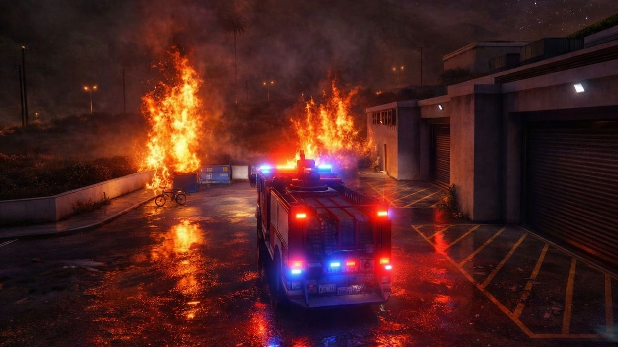 GTA Online  Пожарный Мисси Горящая Мусорка