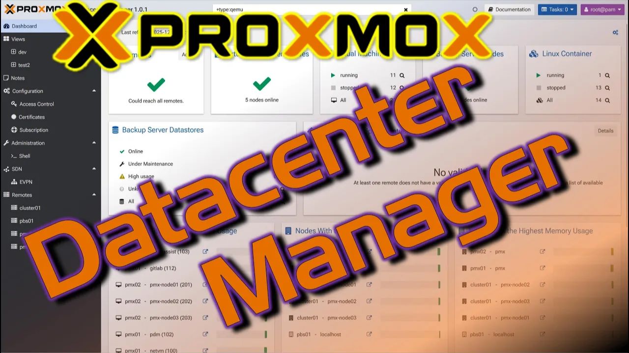 Proxmox Datacenter Manager — центр управления виртуальной инфраструктурой