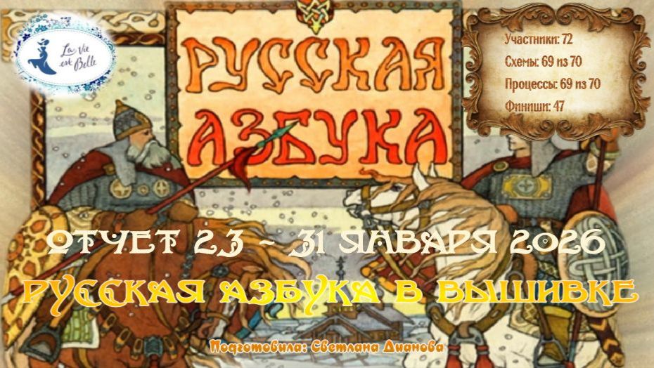 #847 ОТЧЕТ 23 - проект "Русская Азбука в вышивке" (31 января 2026)  📖
