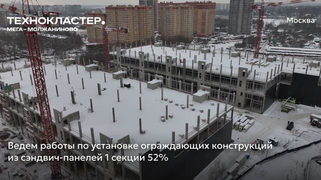 Ход строительства Технокластер «Мега – Молжаниново» от застройщика «Страна Девелопмент», 01.02.2026