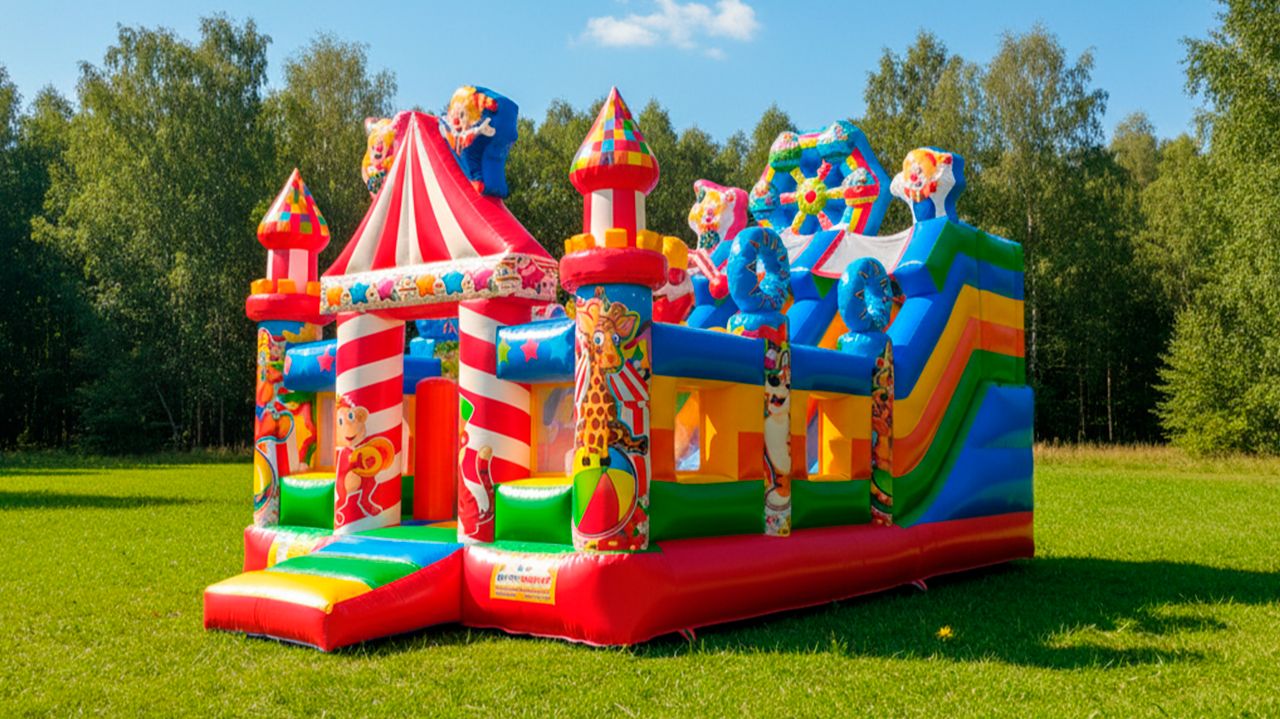 Коммерческий надувной  батут «Цирковой»,  7*4*4,5м