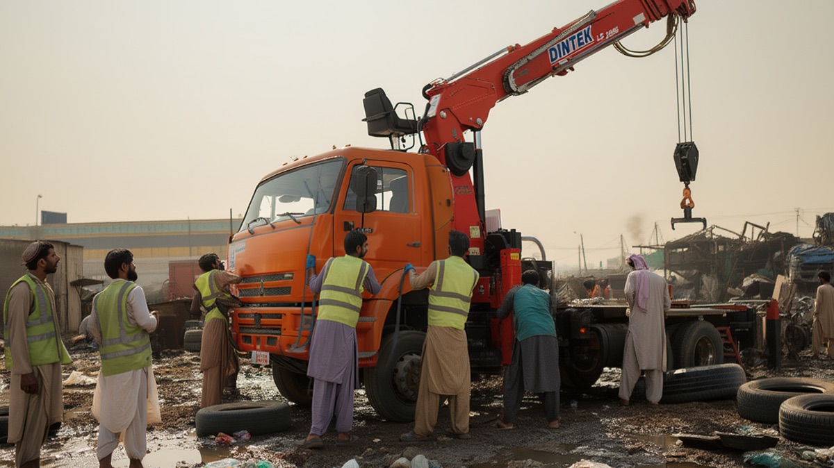 Процесс монтажа КМУ #DINTEK LS2056