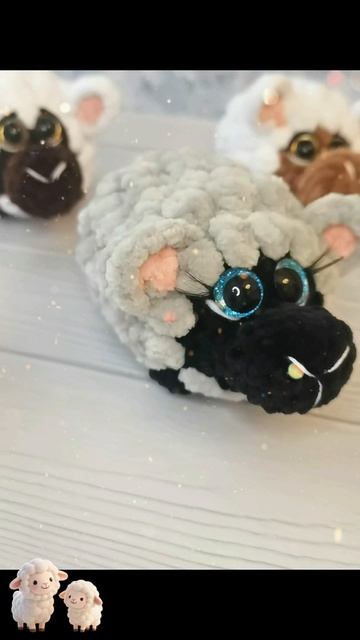 Овечка крючком из плюшевой пряжи