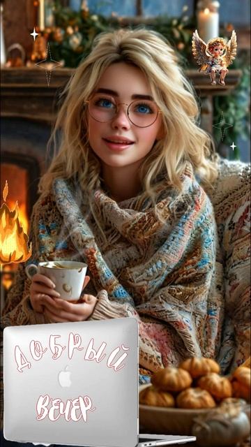 С Добрым уютным вечером! Пожелание с добрым уютным  вечером.