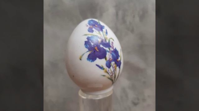 Пасхальное яйцо Гжель Подсолнухи и ирисы