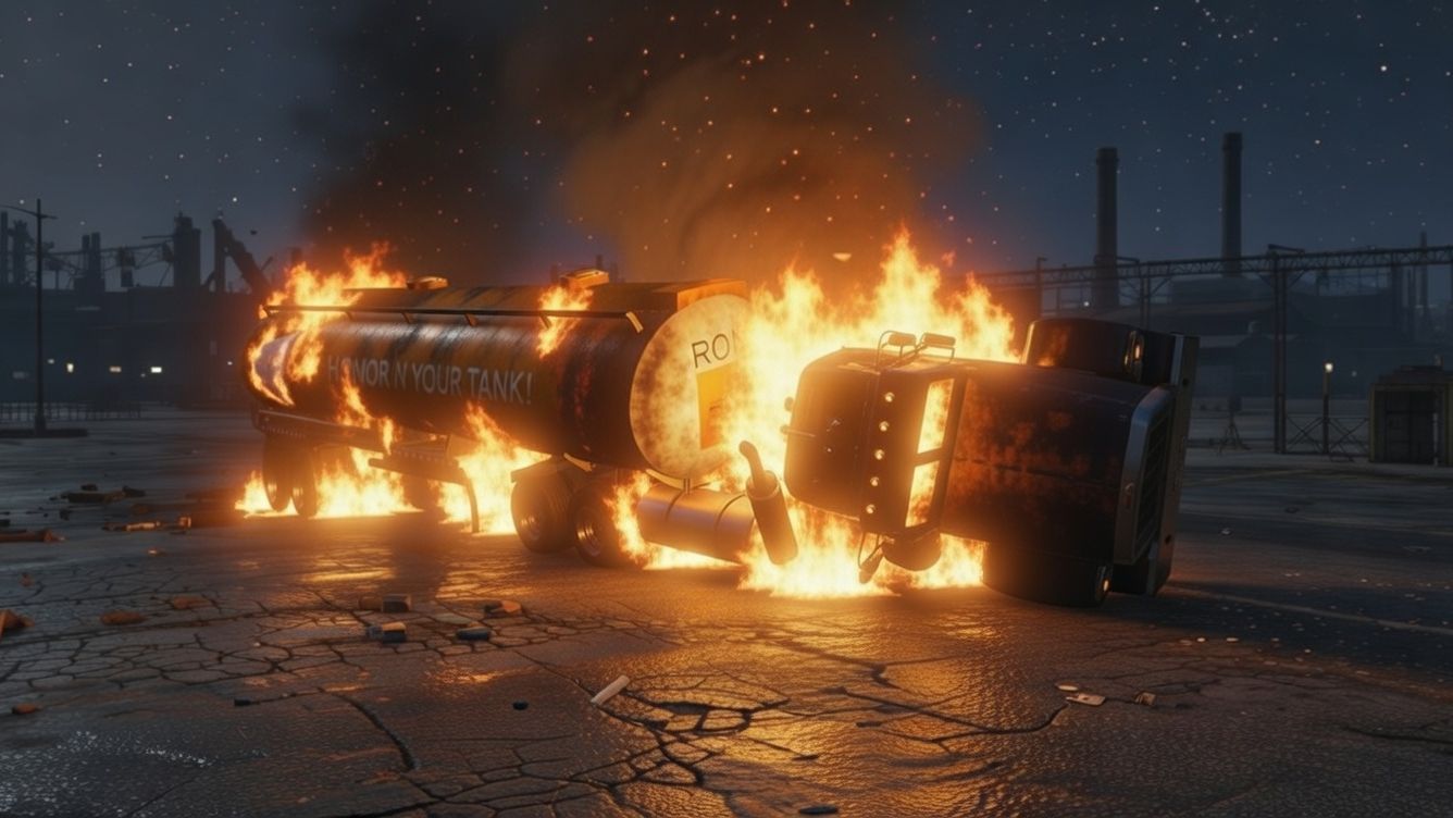 GTA Online  Пожарный Миссия Грузовик с топливом Пожар