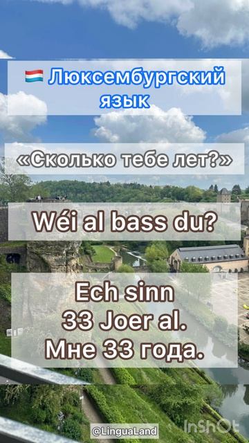 🇱🇺 «Сколько тебе лет?» на люксембургском языке 🇱🇺