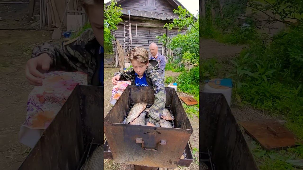 Что поймали, то и поели. Самый крупный сом. Горячее копчение. #удачныевыходные #рыба #копчения