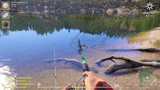 Русская рыбалка 4. Рыбалка на несколько снастей одновременно. Не знаю за что хвататься.