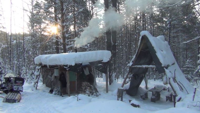 Таежная Изба в -40 мороза Рудиковка 25 январь 2026 Снегоход Буран Лесная изба Сибирь Рыбалка Крест
