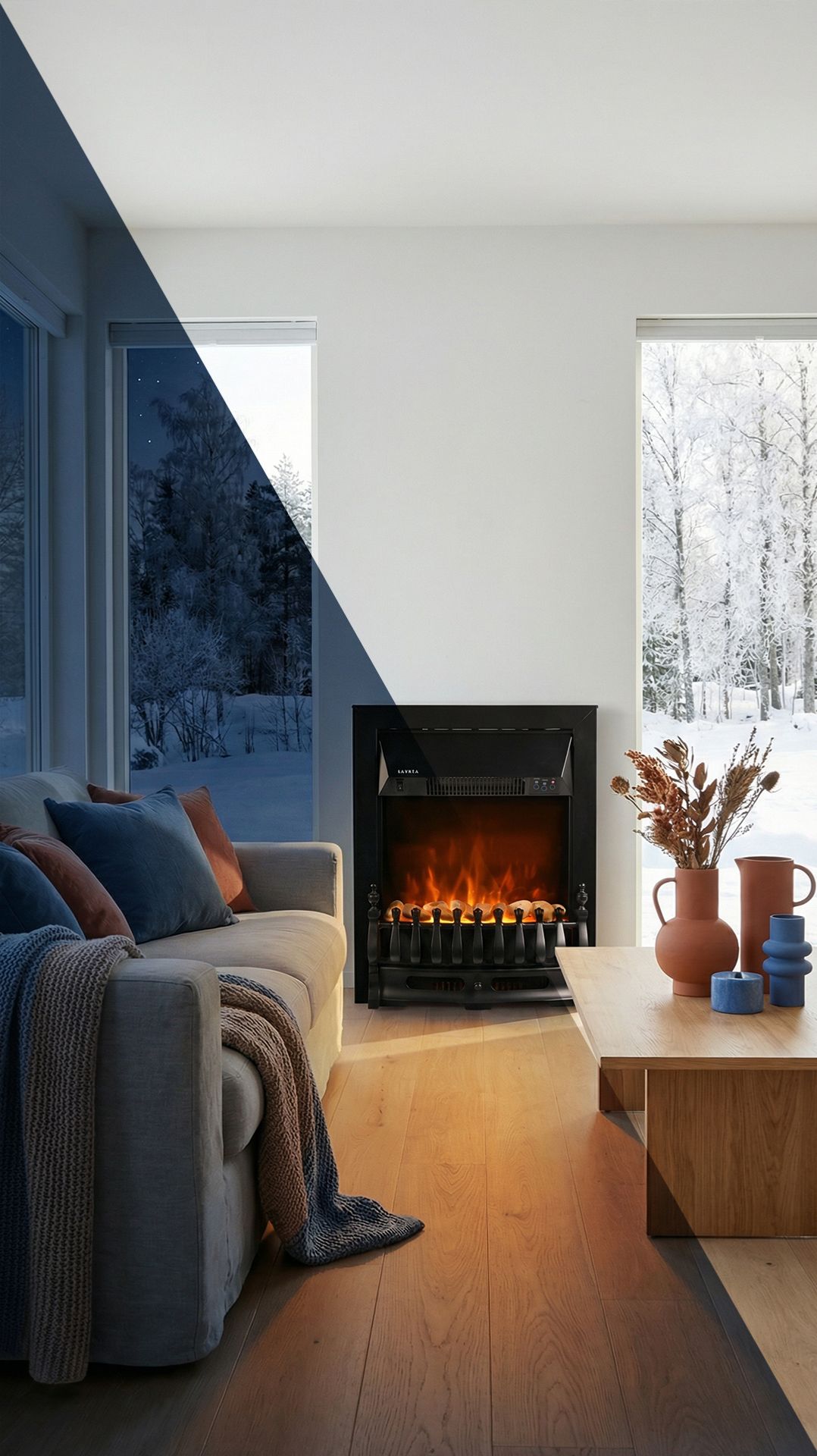 Когда дом меняет настроение вместе со светом #уют #огонь #камин