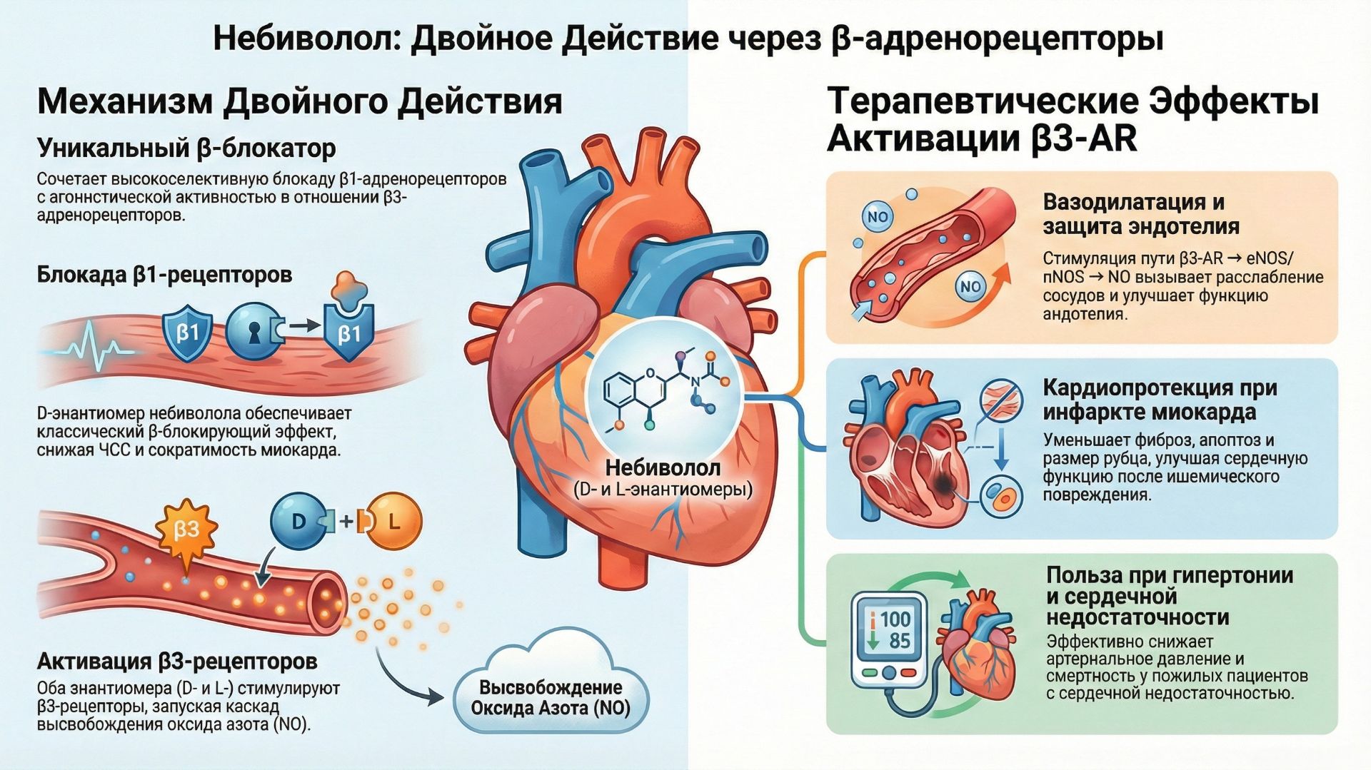 β3-адренорецепторы и роль небиволола в лечении ожирения и сердечной недостаточности