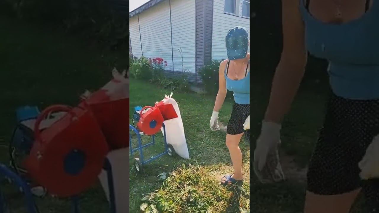 Убойная утилизация веток малины. Садовый измельчитель Термит У-250.