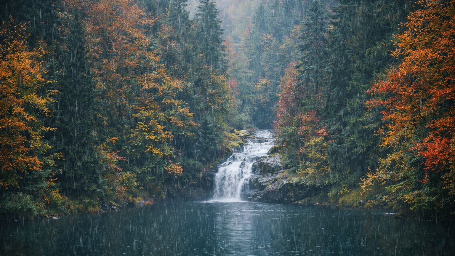 Спокойный дождь и лесные пейзажи | Расслабляющая музыка для сна и снятия стресса