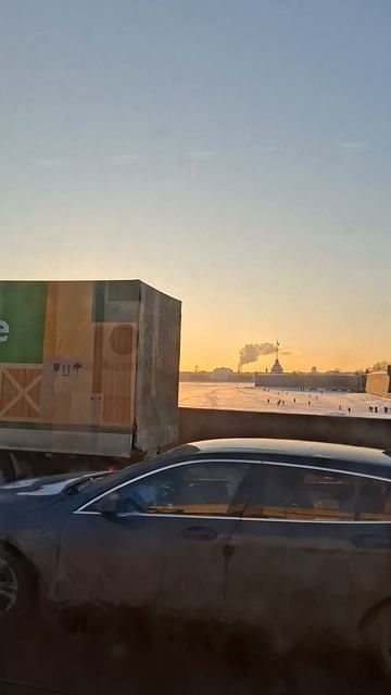 Питер, Троицкий мост. Трамваи, маршрут 3