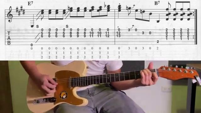 Straight Line Blues in E(guitar solo,tab,backing track)