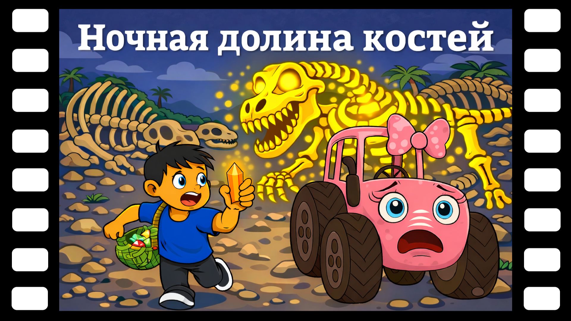 Ночная долина костей — Сказки ТракТЫРишкИ 🌠 Оранжевый кристалл и оживший динозавр