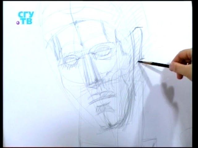 Уроки живописи  Голова гипс  мужская, женская Передача 9