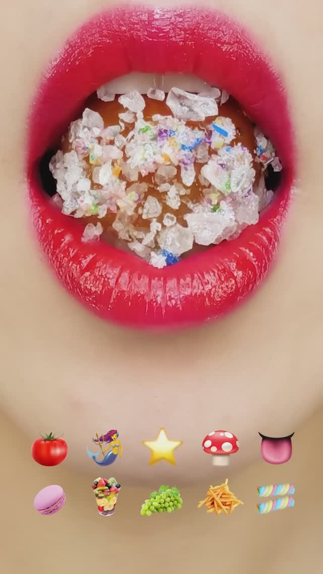 #ASMR цветной зефир и хрустящие сладости: звуки еды, смайлы, фоновая музыка