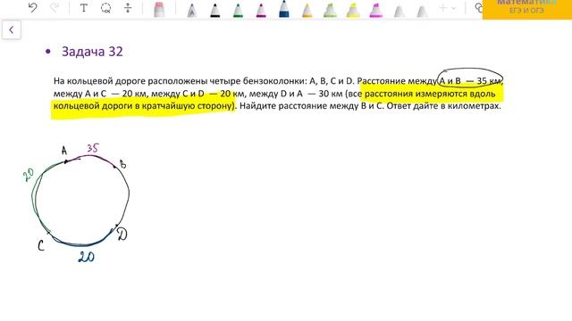 ЕГЭ математика БАЗА 2026. Задание 21. Кольцевая дорога.