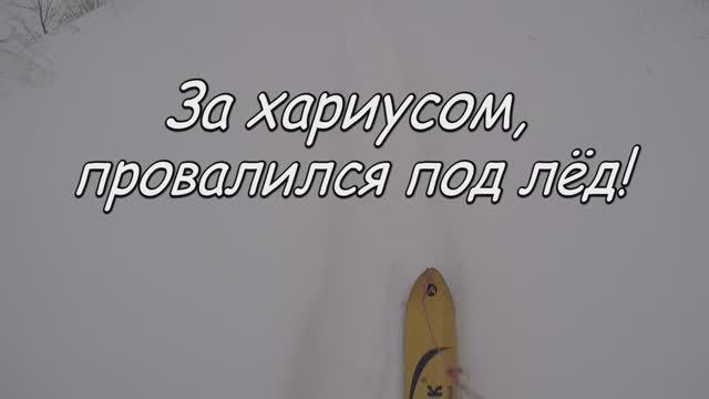 За хариусом, провалился под лёд.