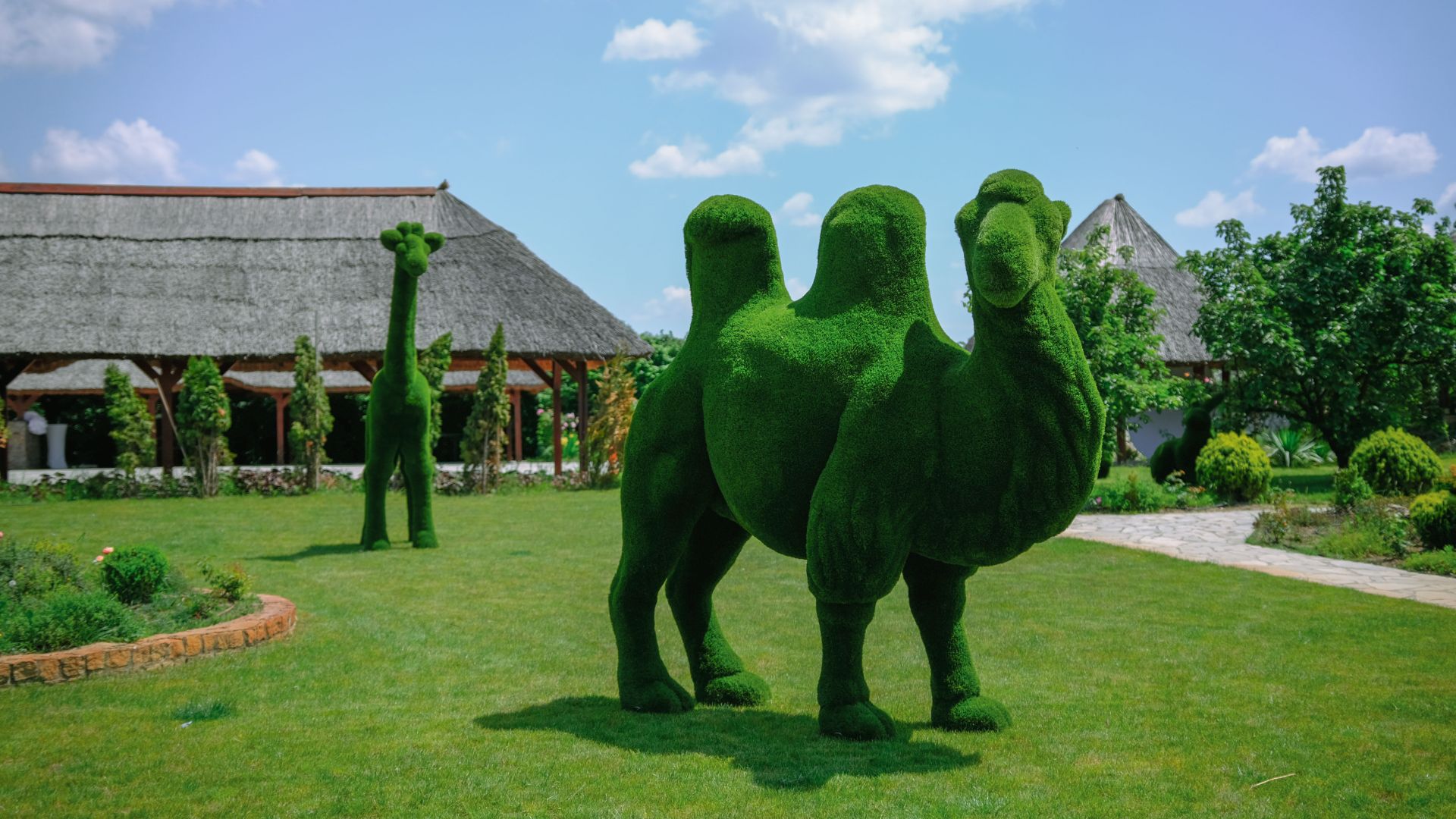 Топиарная фигура из искуственной травы Верблюд.