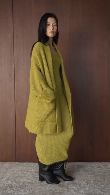 Комплект с платьем и кардиганом вязаный Mooirue