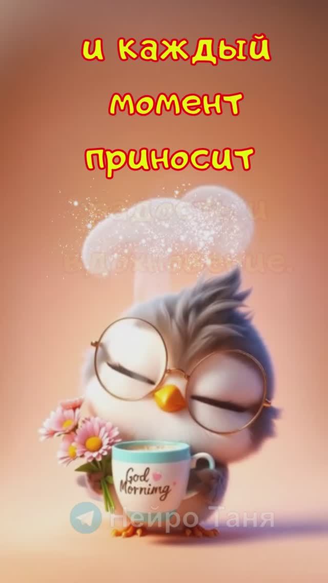 Красивое пожелание С добрым утром от птички