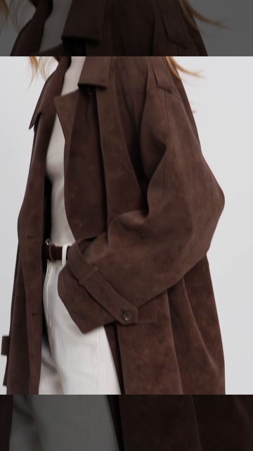 Тренч-куртка под замшу с поясом Fansilanen