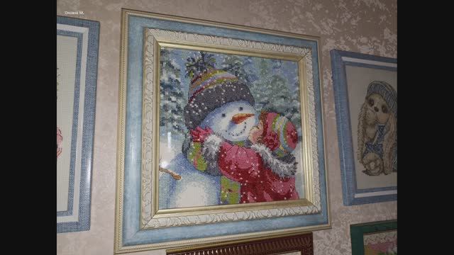 Вышивка Поцелуй Снеговика. 2 часть.mp4