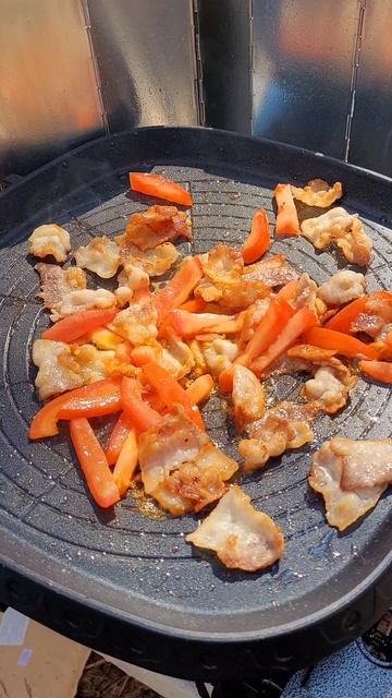 Карелия 2025. Бекон с помидорами на гриле. Июль 2025г