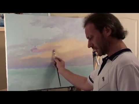 Видеоуроки живописи  Закат на море