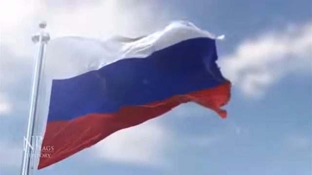 Гимн России на фоне флага РФ
