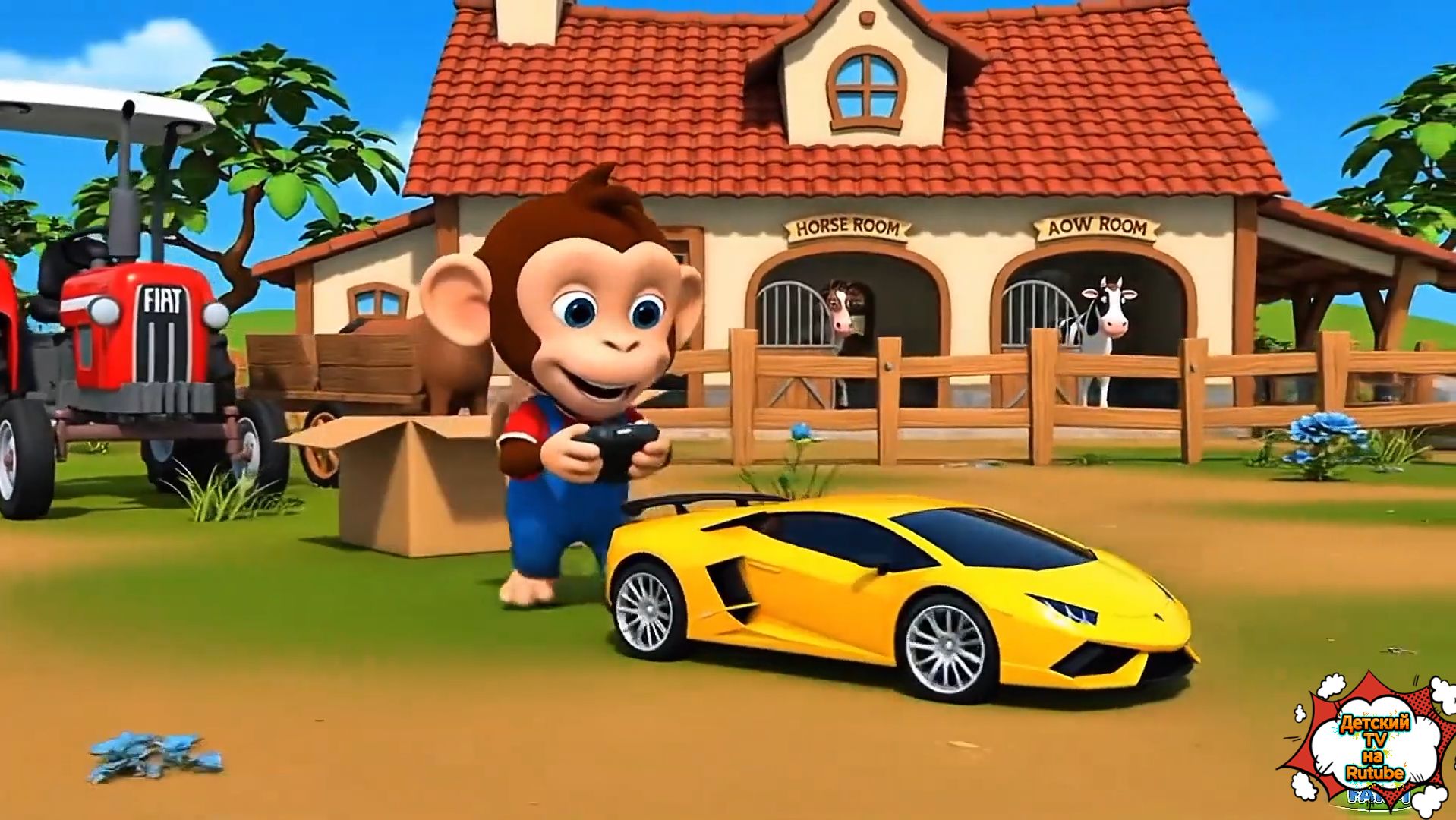 Обезьянка и машинка 🐒🚗 весёлая история с хорошим концом | 3D мультфильм для детей